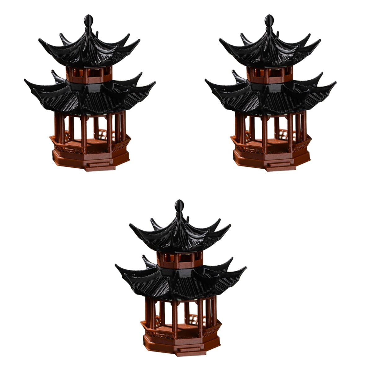 Masteelf 3pcs Aquarium Pavilion Landscaping Ornament Garden Bonsai ...