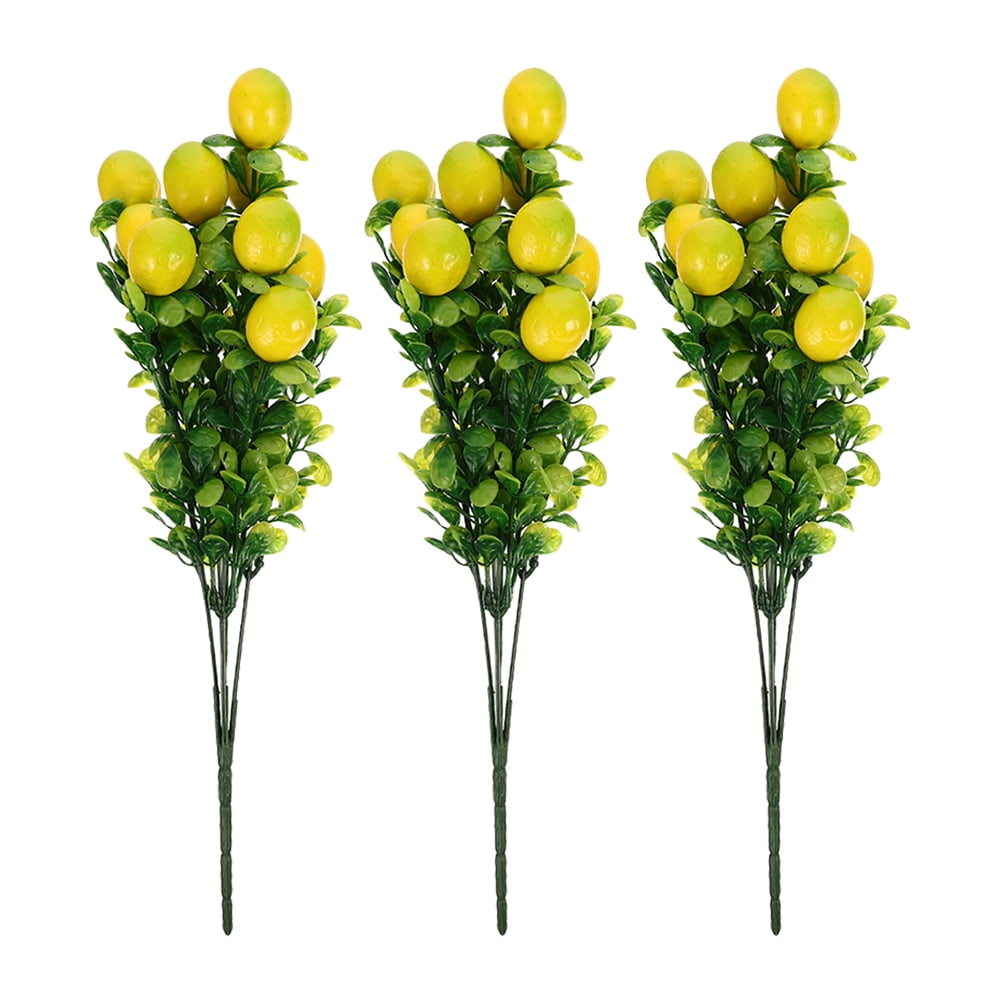 Masteelf 3pcs Artificial Lemon Branches Realistic Lemon Fruit Pick For ...
