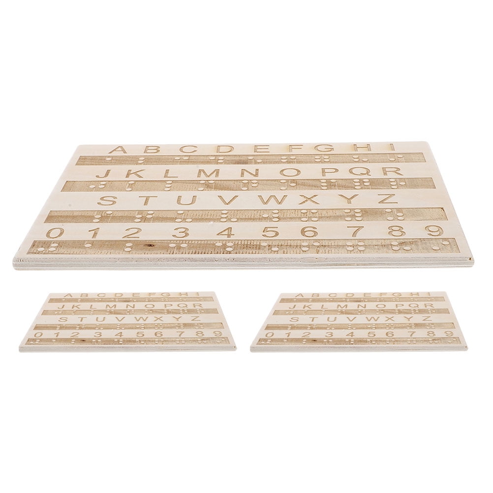 Masteelf 3pcs Braille Alphabet And Number Board Blind Instructive Tool ...