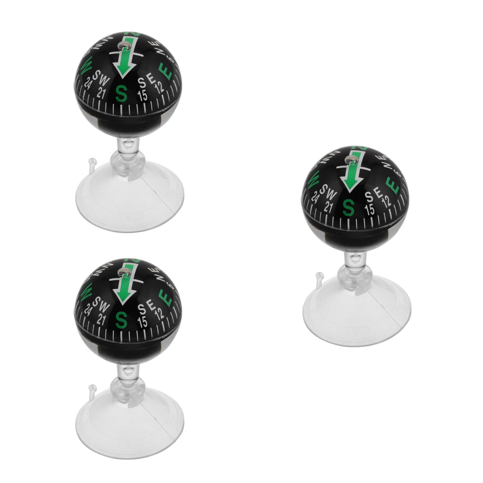 Masteelf 3pcs Car Dashboard Mount Compass With Suction Cup Automotive ...