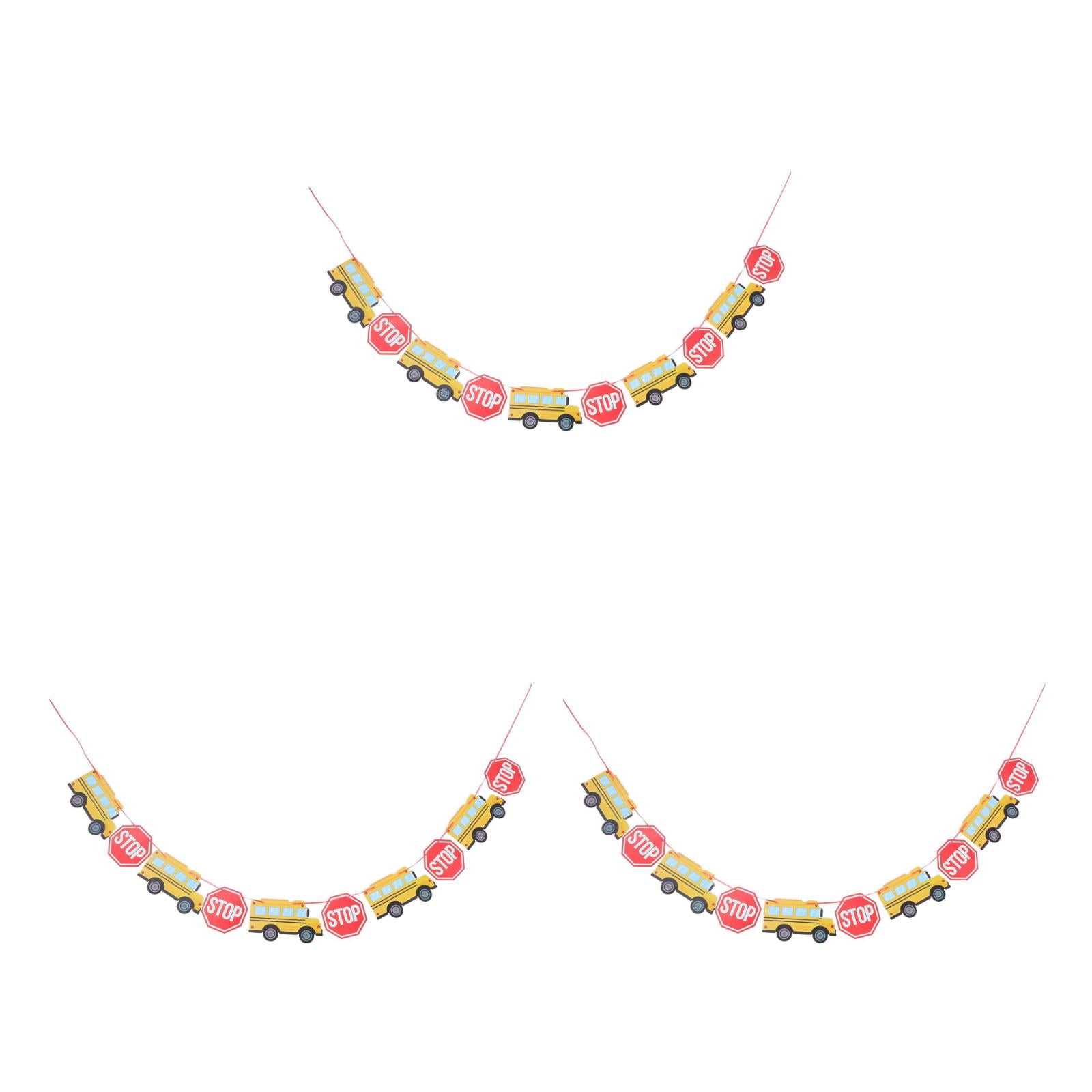 Masteelf 3pcs Classroom Welcome Banner School Bus Themed Party Supplies ...