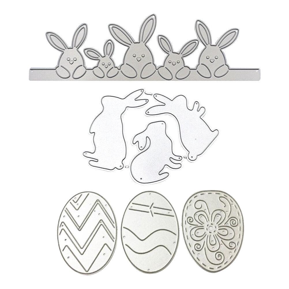 Masteelf 3pcs DIY Cutting Dies Carbon Steel Rabbit and Easter Egg Paper ...