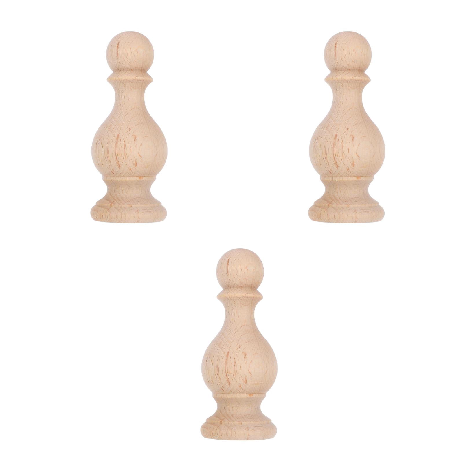 Masteelf 3pcs Decorative Wooden Finial Crafts Unfinished Wood Finials ...