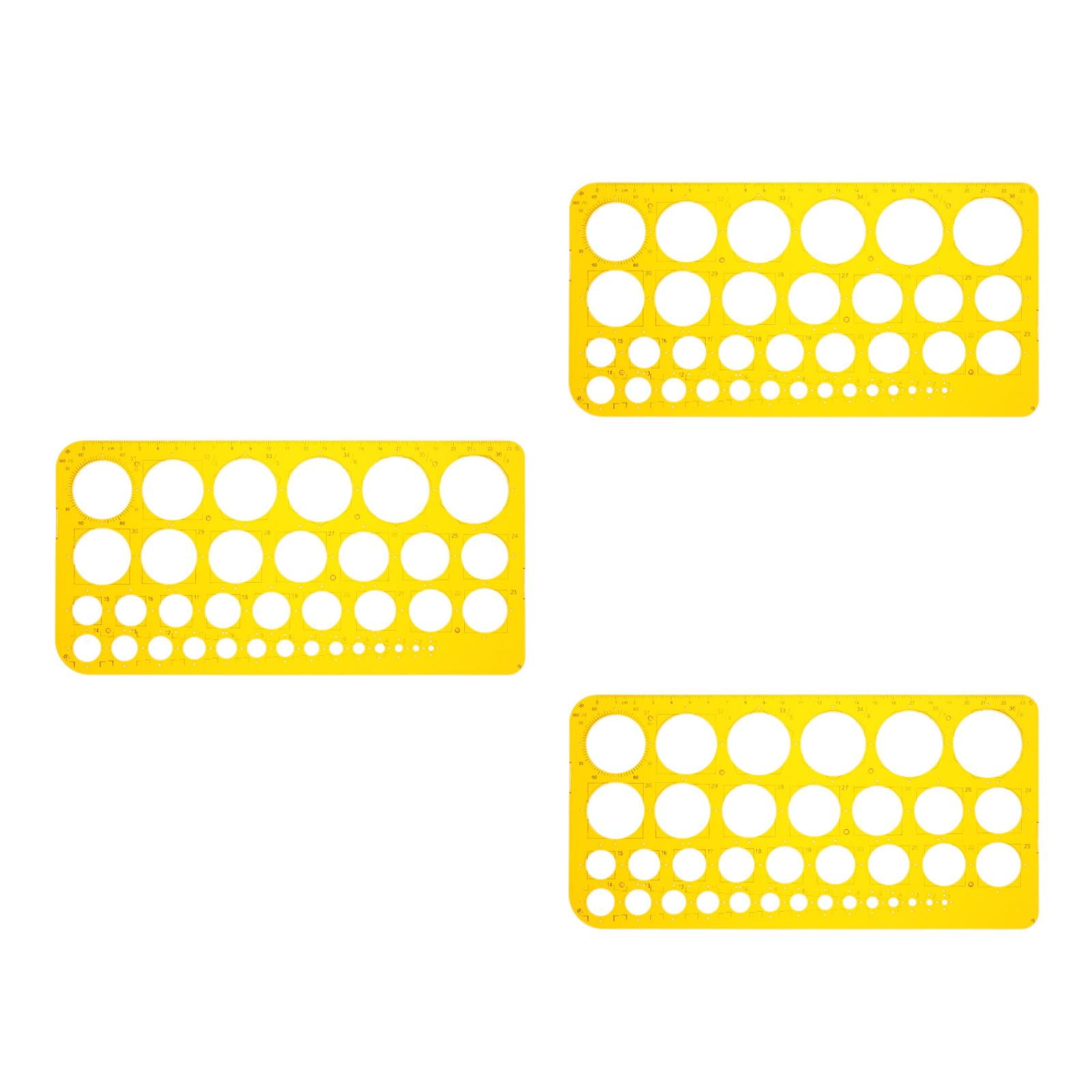 Masteelf 3pcs Drawing Template Circle Ruler Measuring Rulers Circle ...