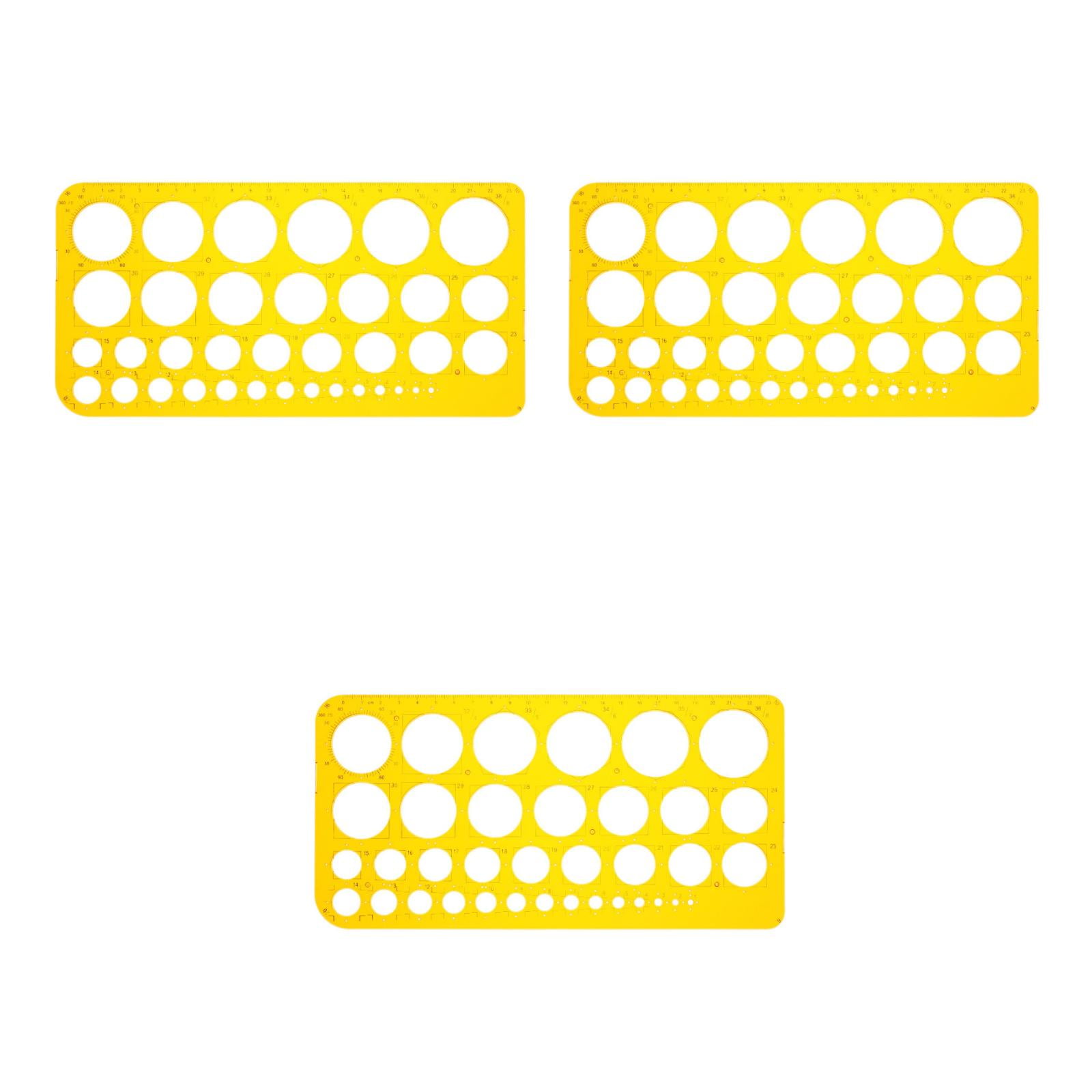 Masteelf 3pcs Geometric Template Drawing Ruler Precise Circle Shape ...