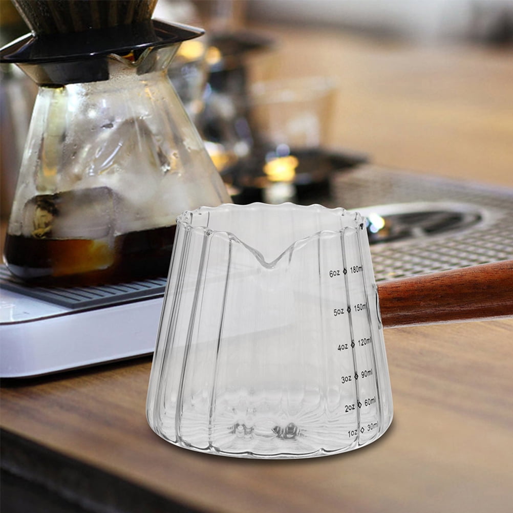 Masteelf 3pcs Glass Espresso Cup 180ml Small Measuring Cup with Wood ...