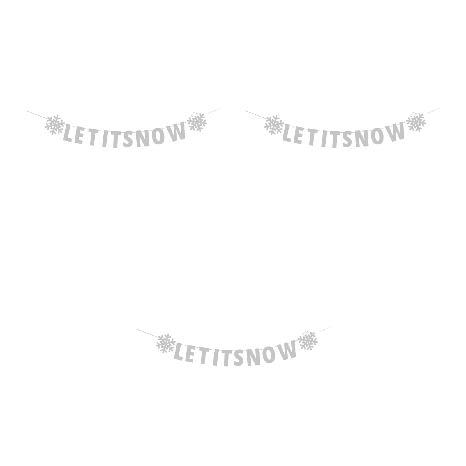 Masteelf 3pcs Glittery Let It Snow Banner with Snowflake Garland Winter ...