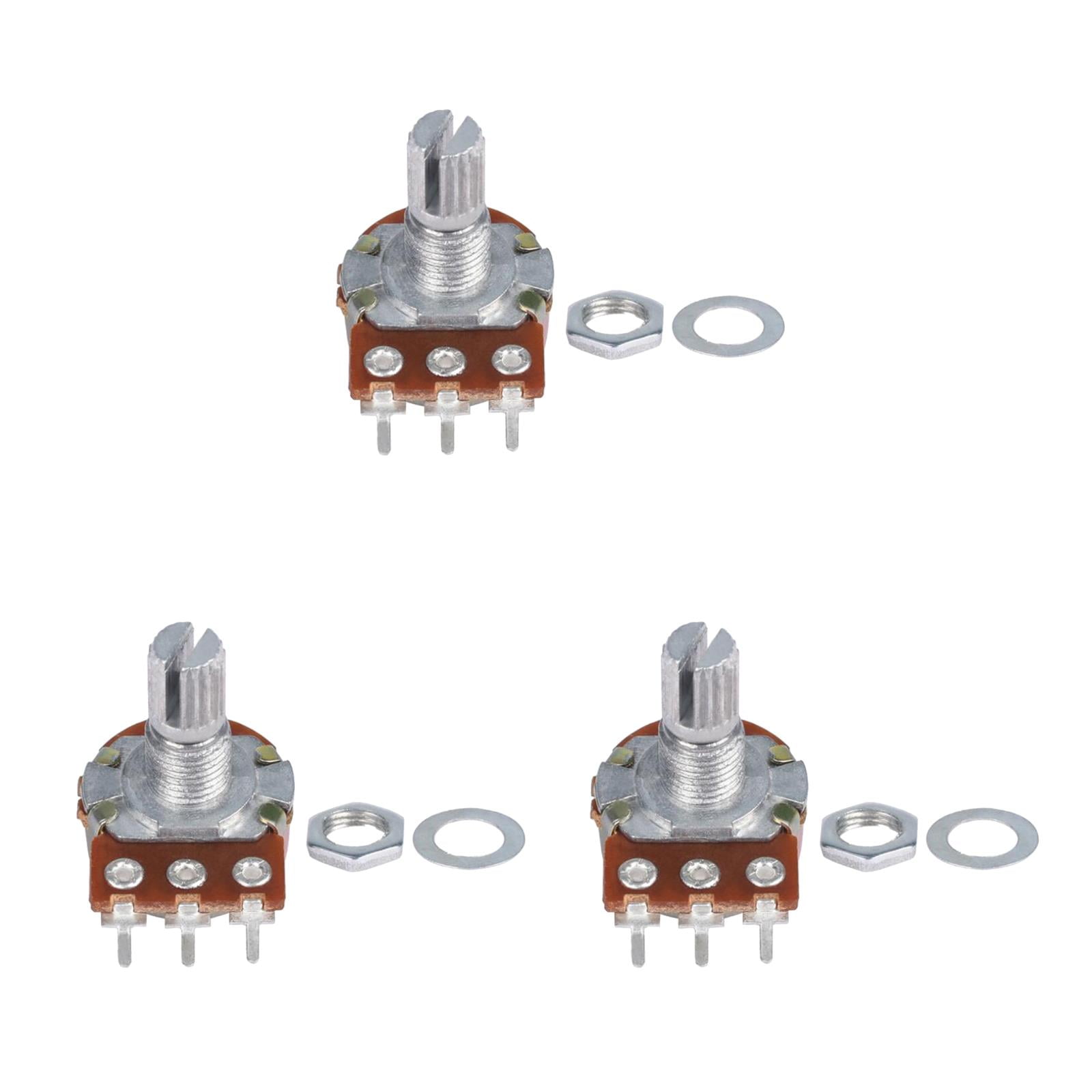 Masteelf 3pcs Guitar Potentiometers Shaft B10k Shaft Curved Pot Knurled ...