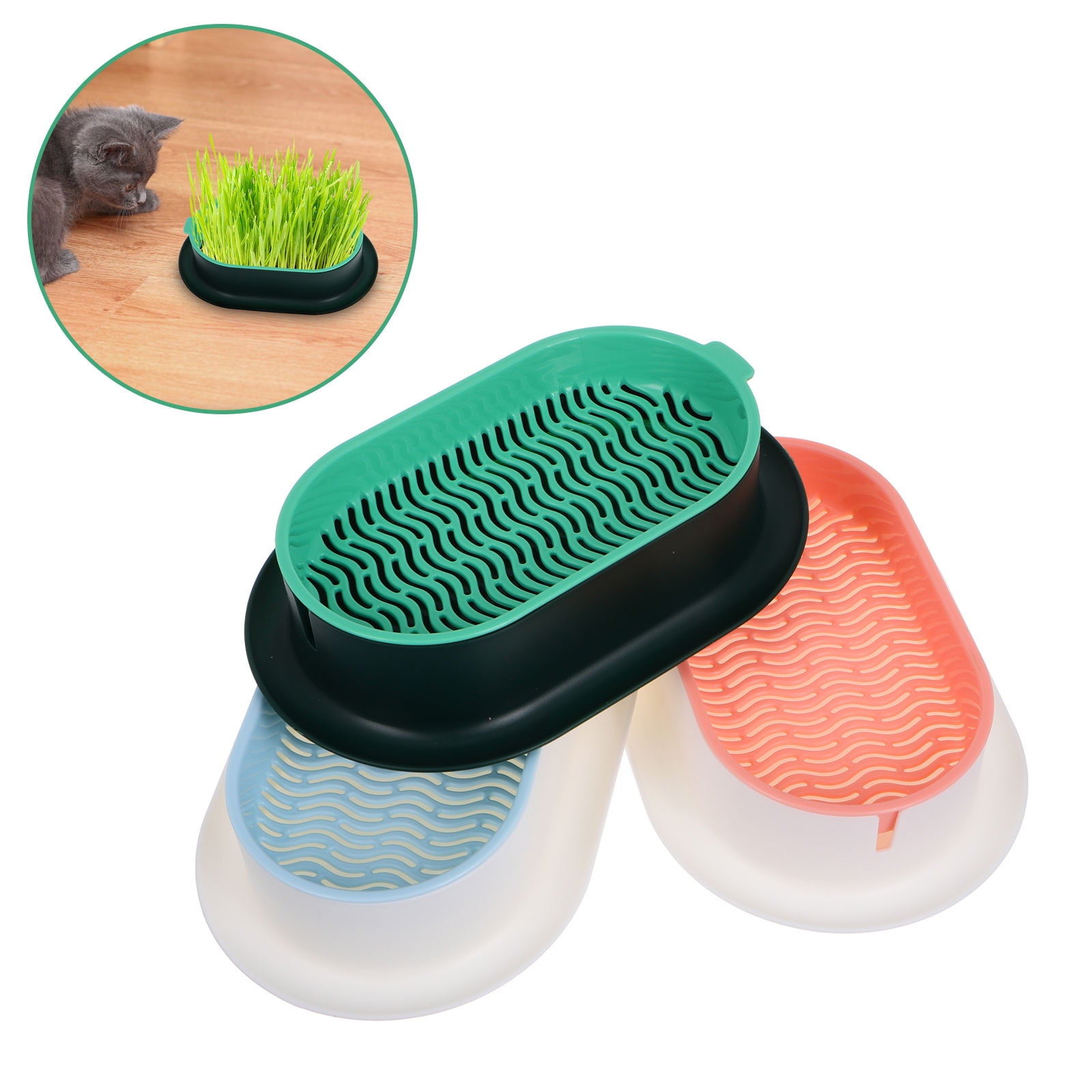 Masteelf 3pcs Hydroponic Sprouting Tray Cat Grass Planter Soilless ...