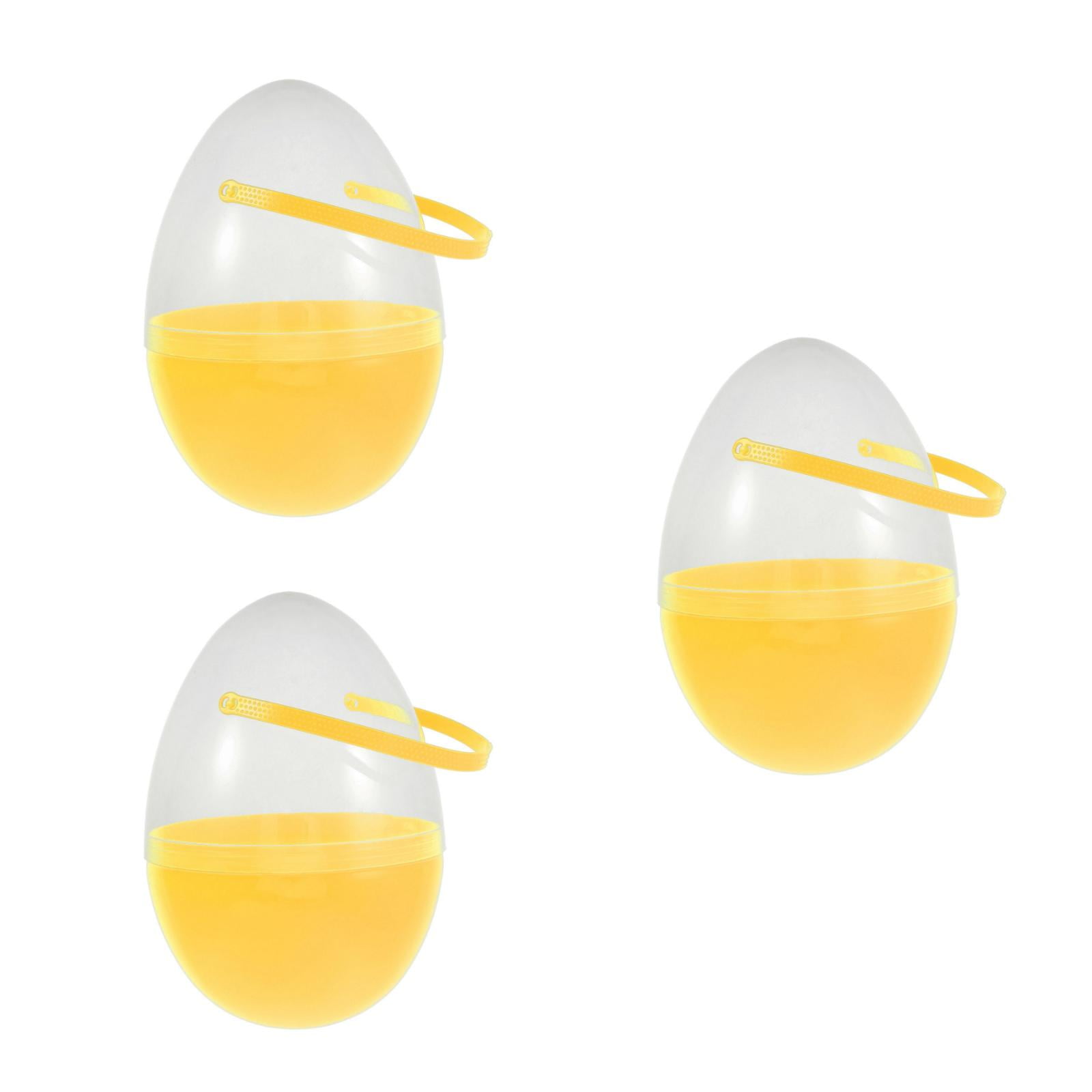 Masteelf 3pcs Large Clear Easter Egg with Handle for Kids Easter Hunt Supplies and Holiday ...