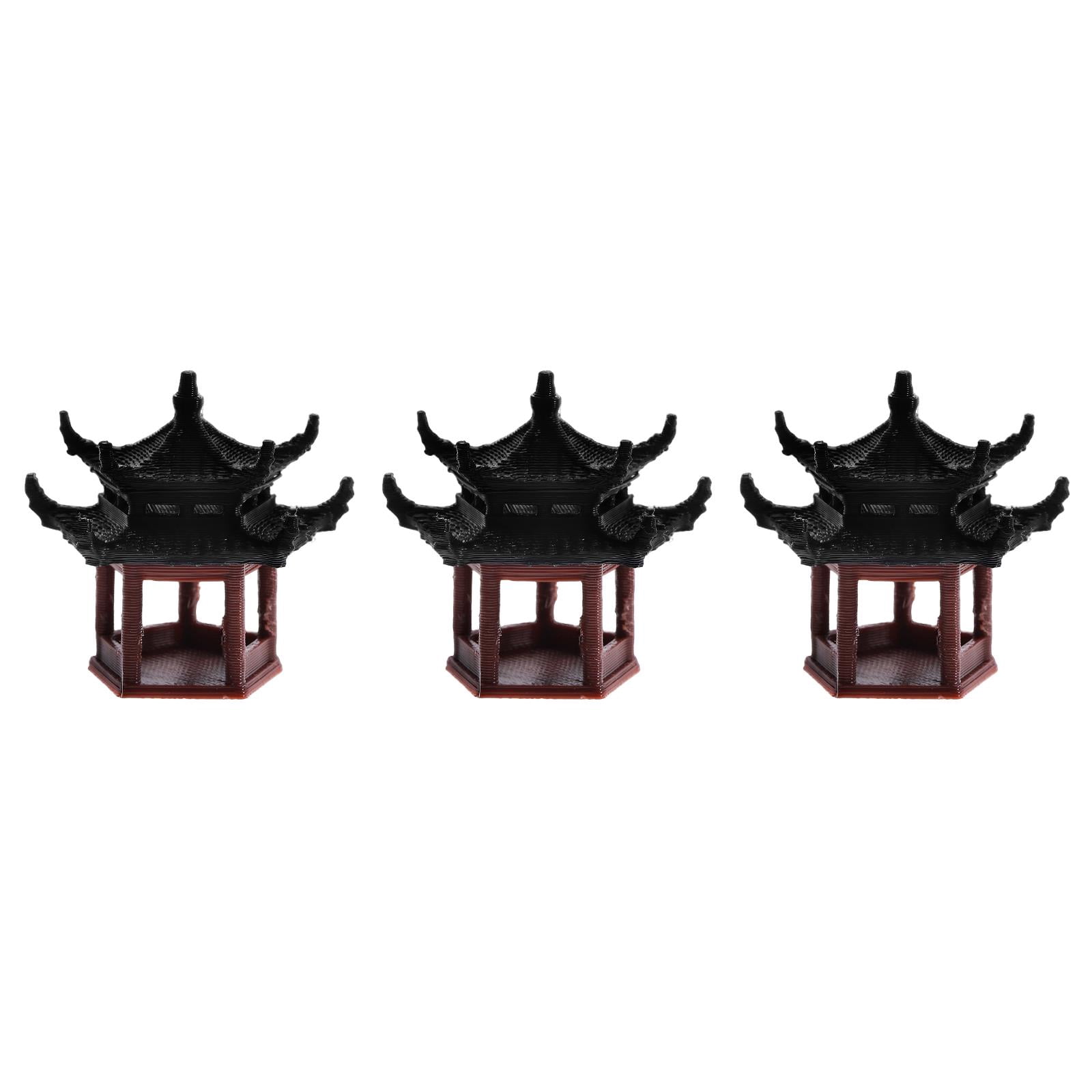 Masteelf 3pcs Miniature Pagoda Statue Mini Pentagonal Pavilion Pagoda ...