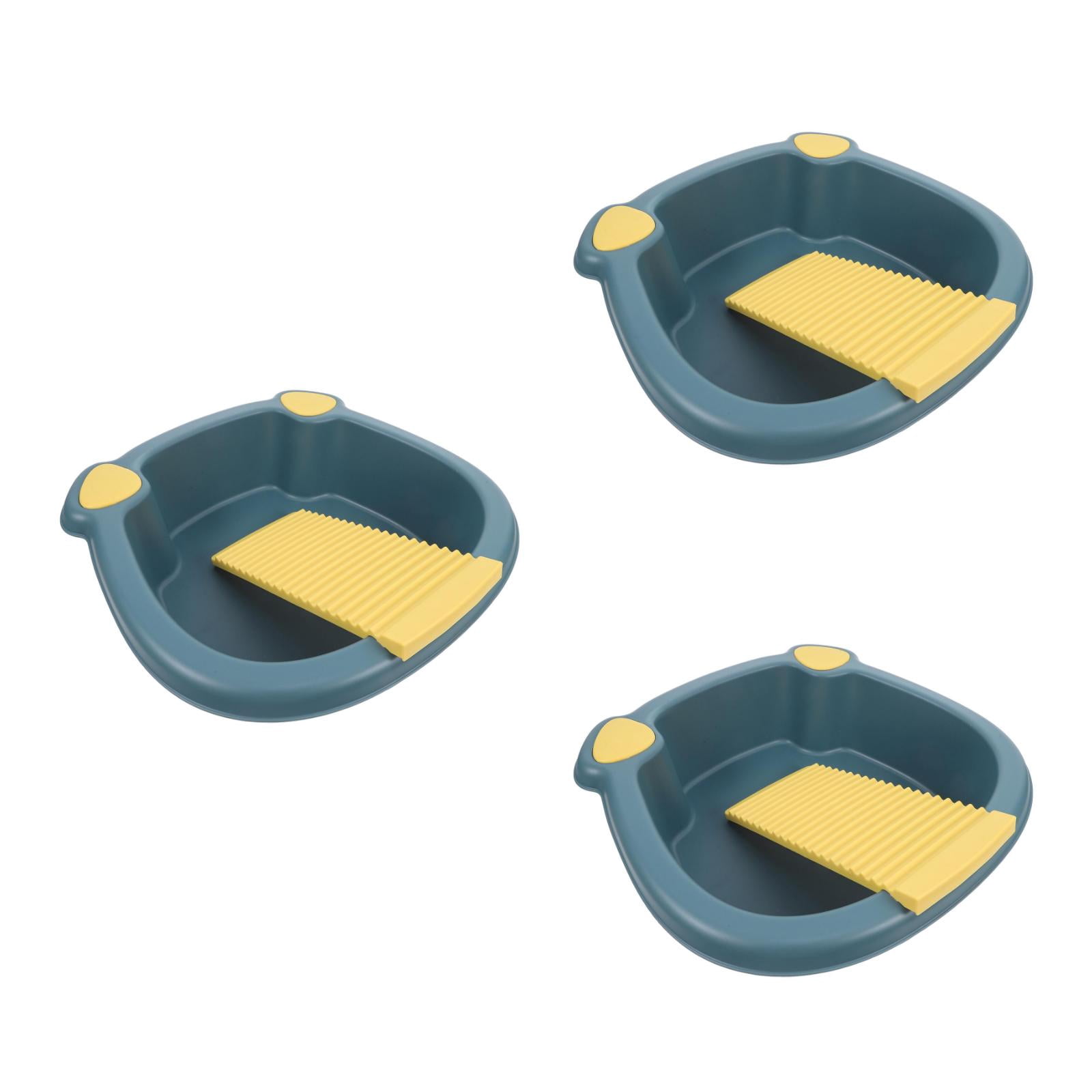 Masteelf 3pcs Soaking Tub Plastic Wash Tub With Washboard For Washing ...