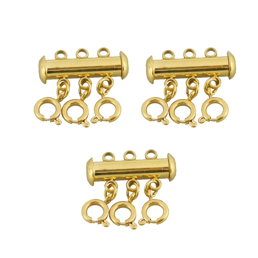 Masteelf 3pcs Multi Strand Magnetic Lock Clasps 3 Strand Slide Clasps ...