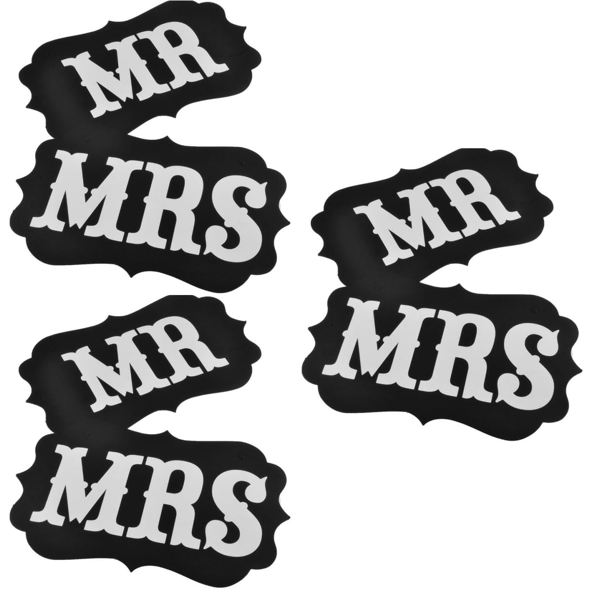 Masteelf 3pcs Pair of Mr and Mrs Photo Props, Mr and Mrs Chair Signs ...