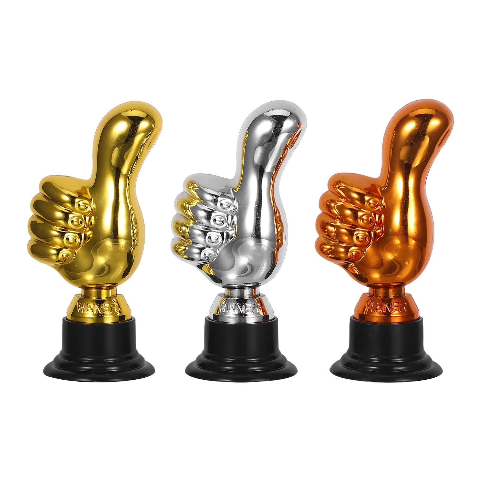 Masteelf 3pcs Plastic Mini Trophy Cup Thumbs Up Trophy Award High ...
