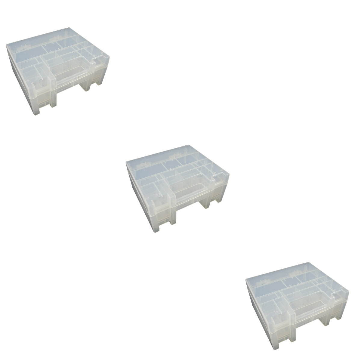 Masteelf 3pcs Portable Transparent Battery Storage Case Box for 18650 ...