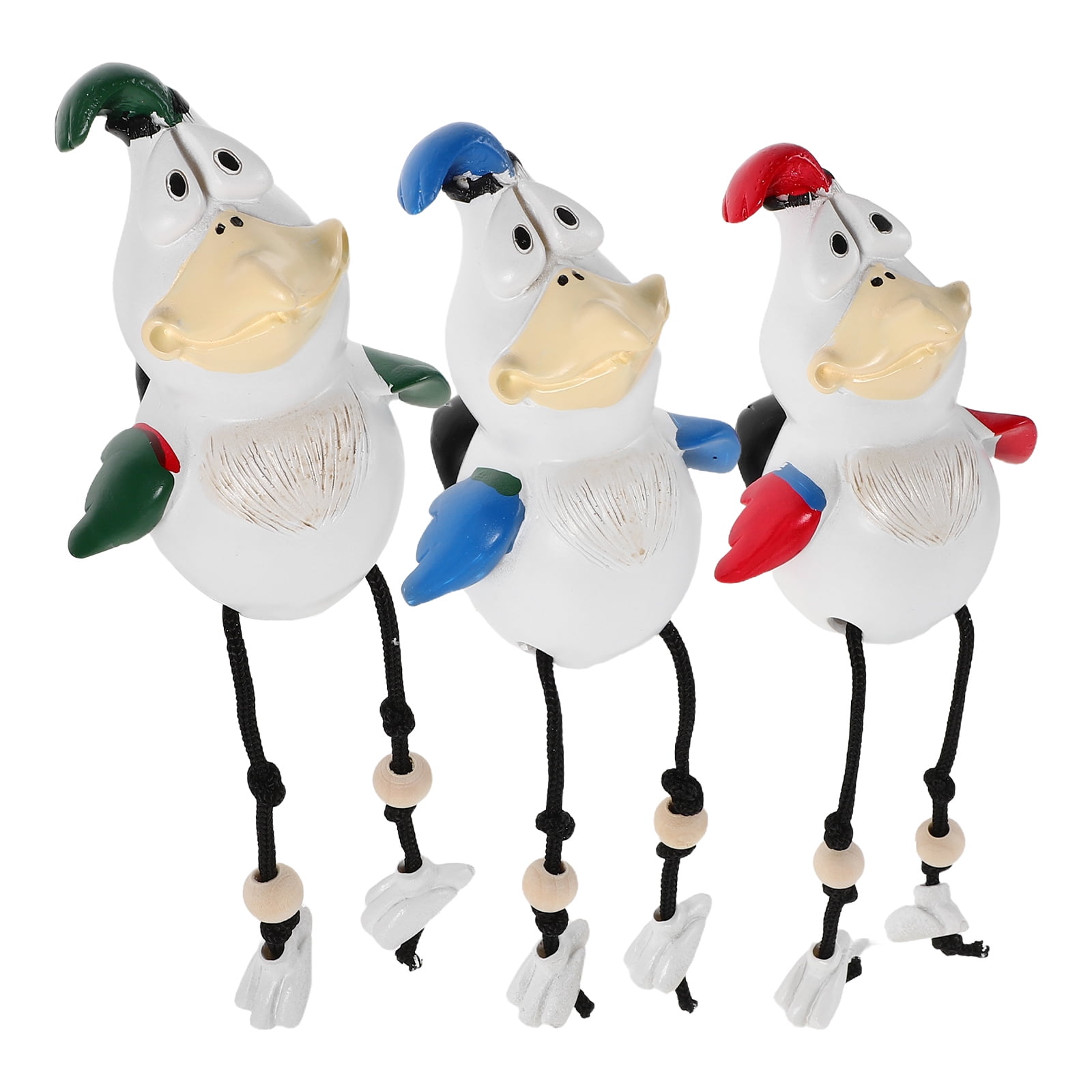 Masteelf 3pcs Resin Chicken Sculpture Funny Garden Statue Fence For ...