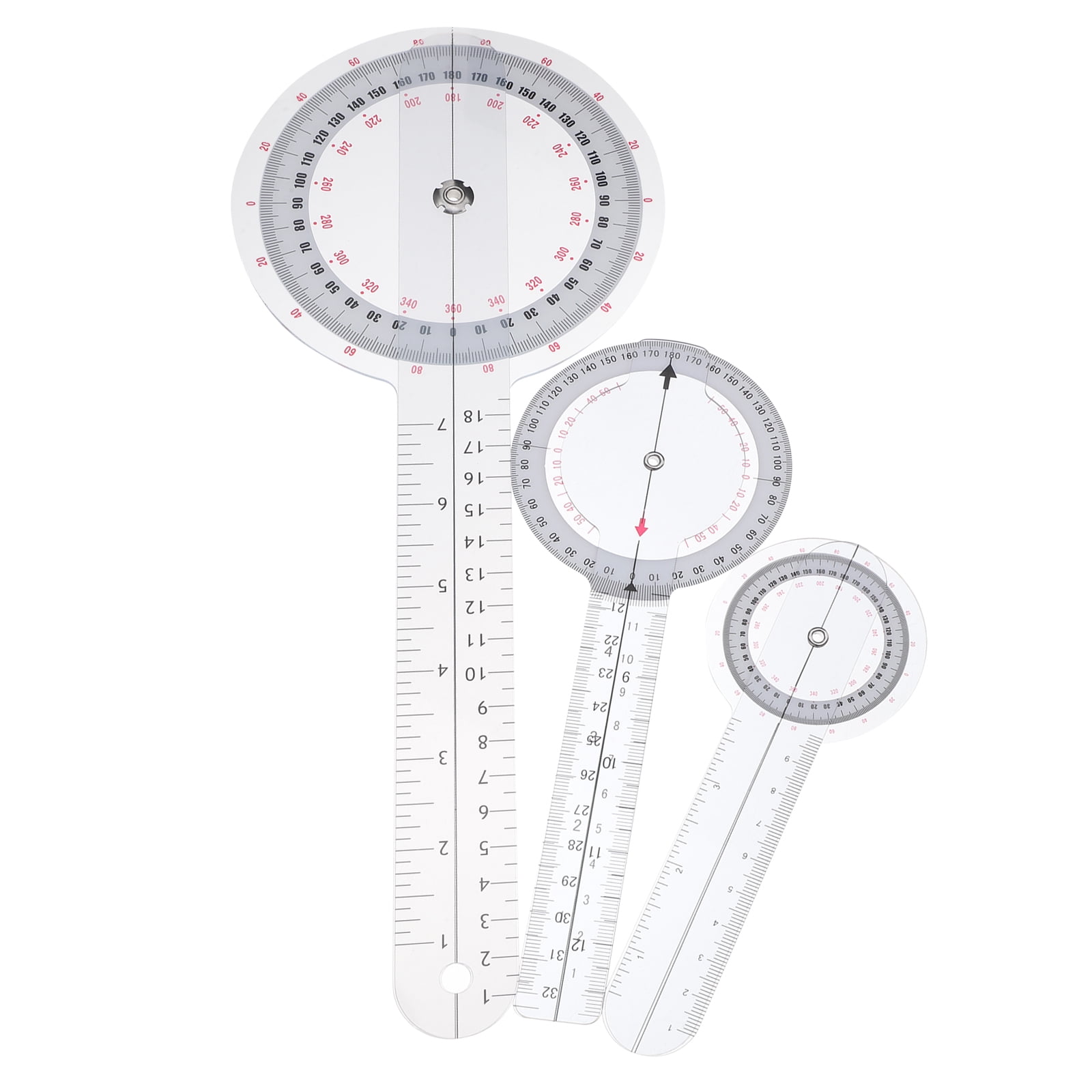 Masteelf 3pcs Rotary Goniometer Angle Gauge Goniometer Protractor ...