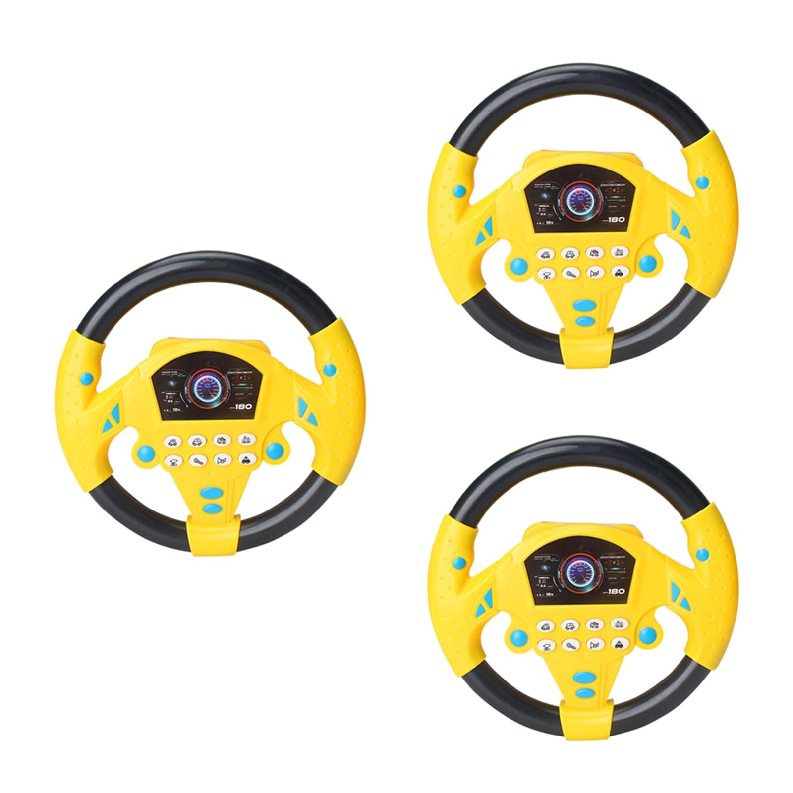 Masteelf 3pcs Simulated Driving Steering Wheel For Children Rotating ...