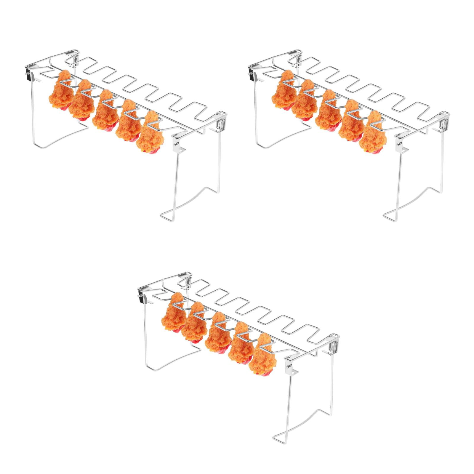 Masteelf 3pcs Stainless Steel Bbq Chicken Drumsticks Rack, Folding ...
