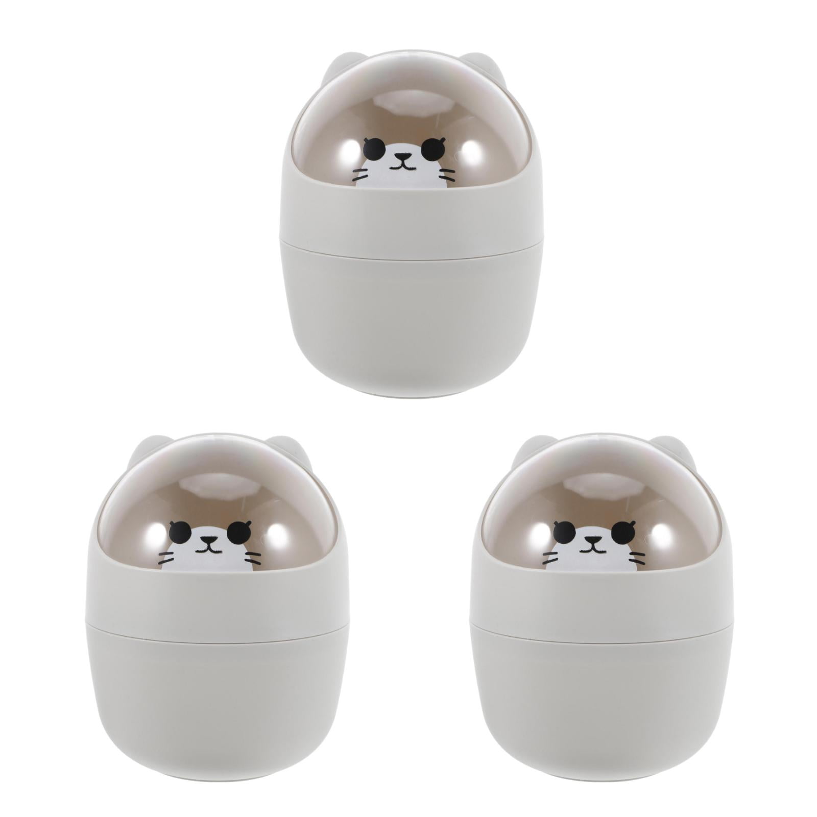Masteelf 3pcs Tiny Countertop Trash Can With Lid Cute Tabletop Dustbin ...