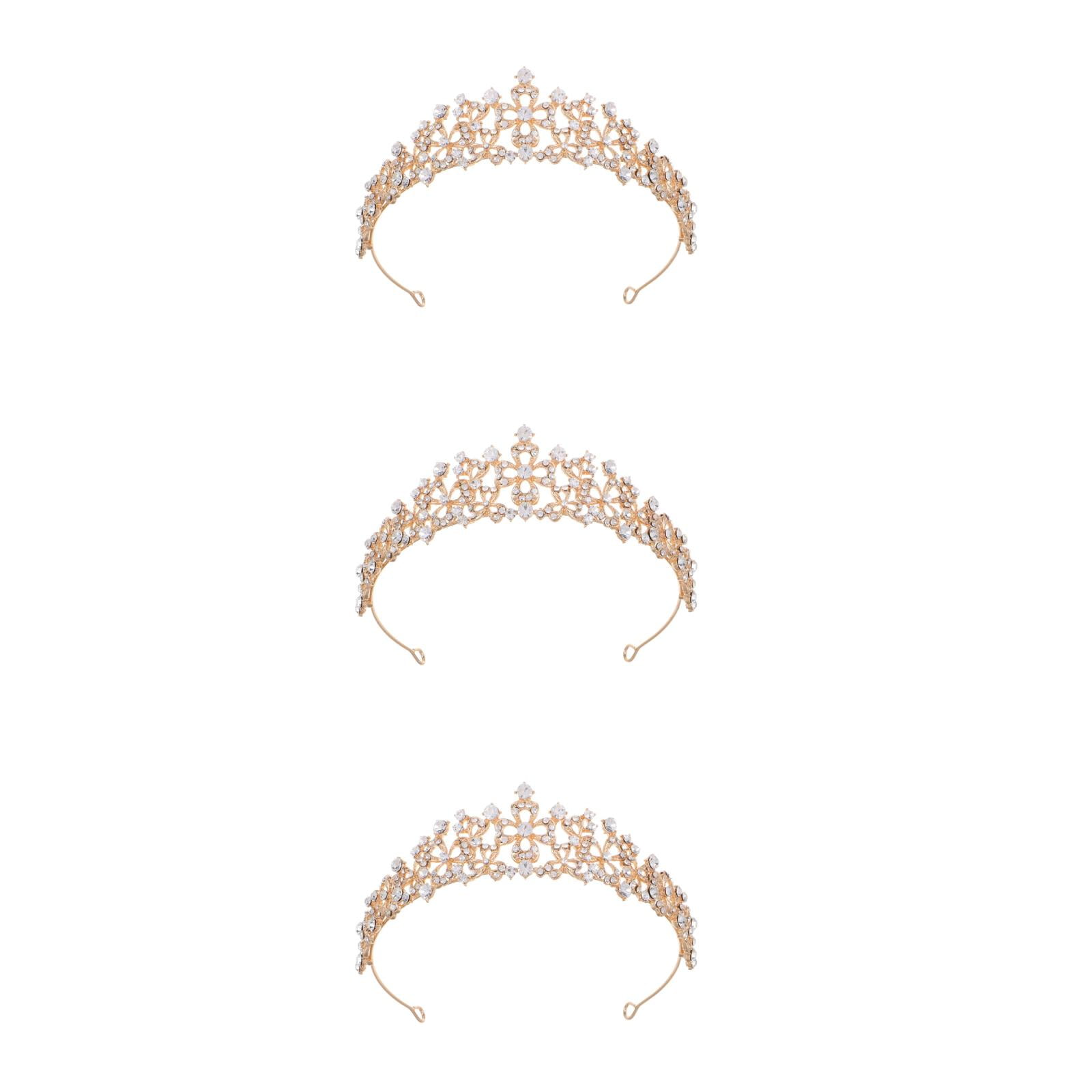 Masteelf 3pcs Wedding Bride Tiara Crystal Princess Crown Bridal Hair ...