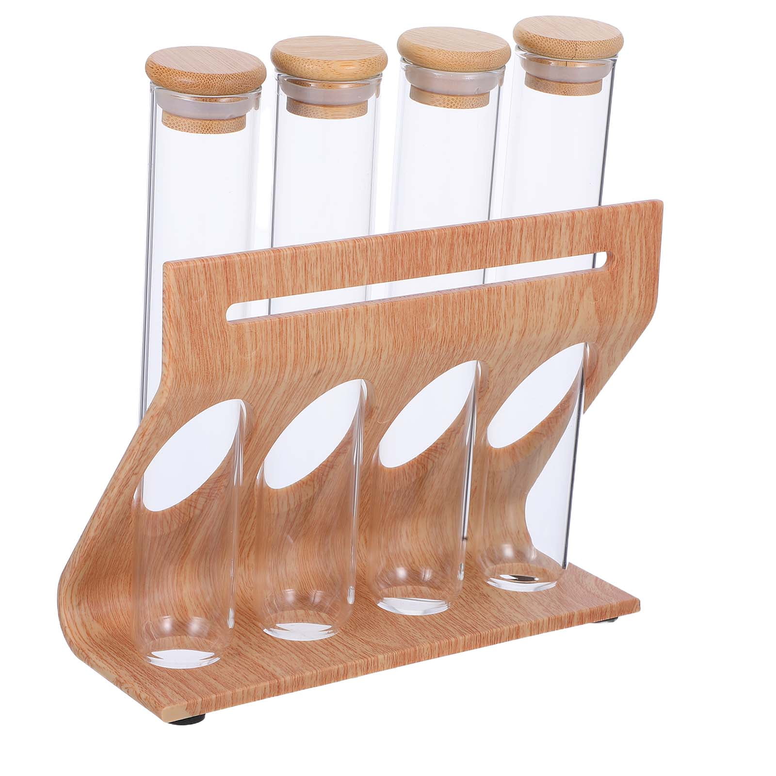 Masteelf 4 Bottles Clear Glass Bottle with Lid for Commercial Use 11 ...