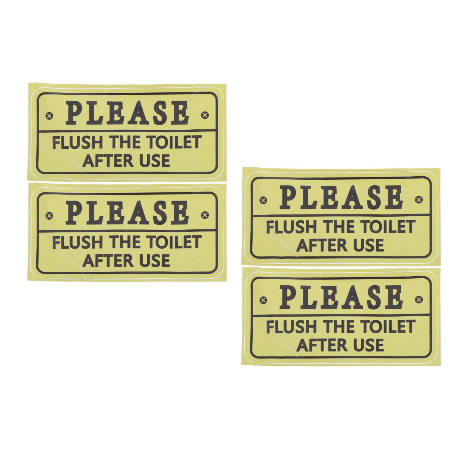 Masteelf 4 PCS Office Bathroom Sign Please Flush Toilet Etiquette ...