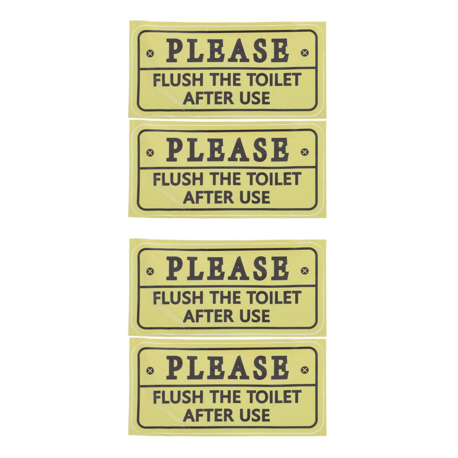Masteelf 4 PCS Waterproof Restroom Sticker Please Flush Toilet Sign ...