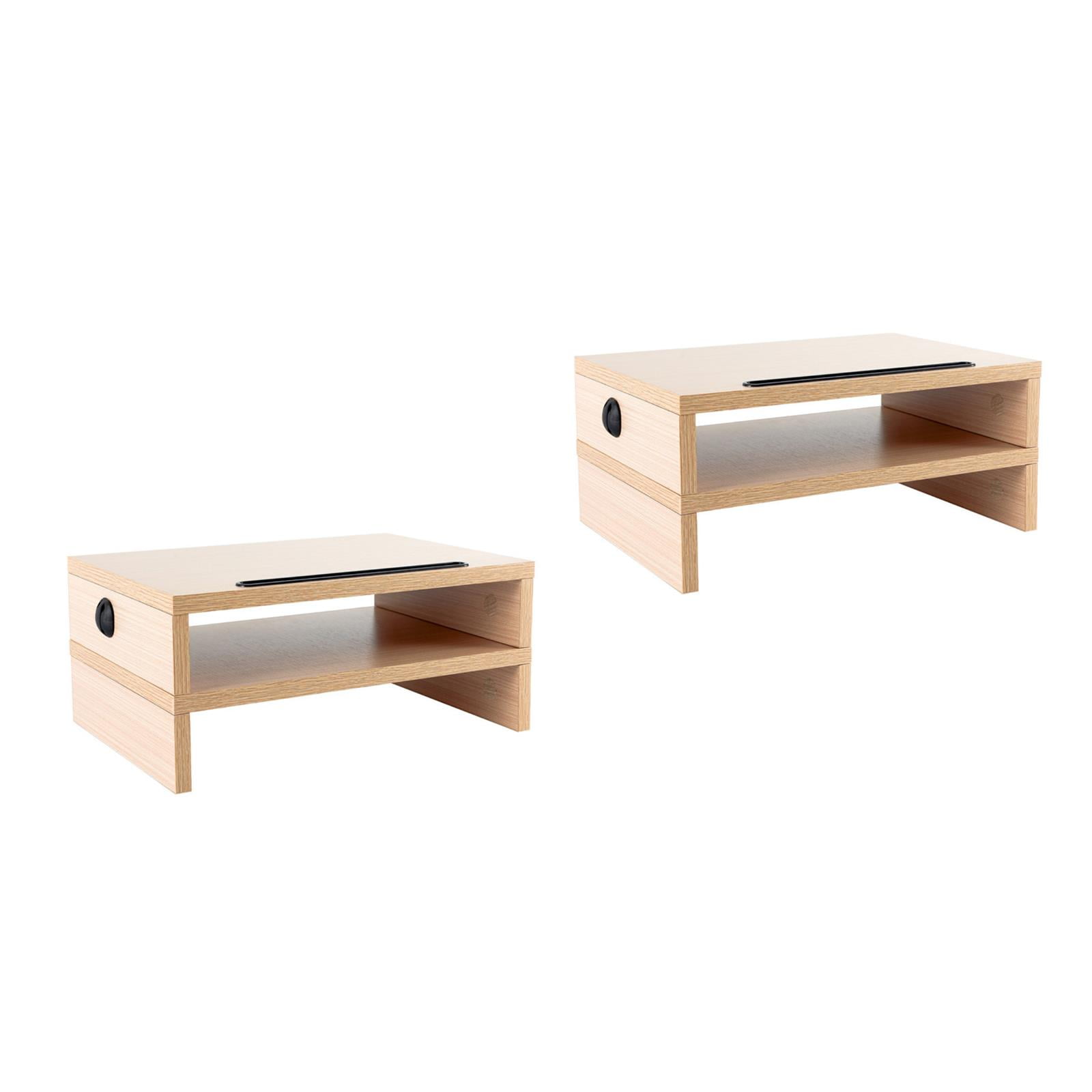 Masteelf 4 PCS Wood Laptop Elevated Rack PC Monitor Stand Display ...