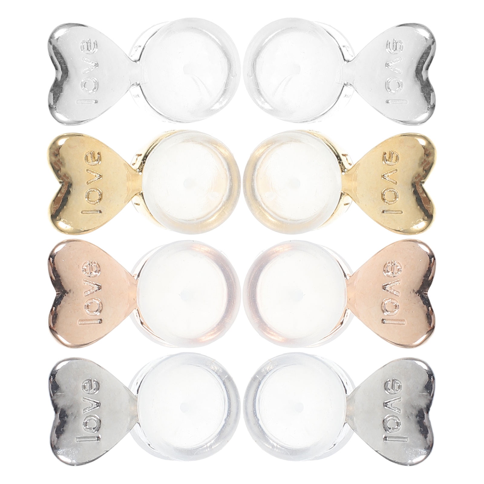 Masteelf 4 Pairs Silicone Earring Lifters In Heart Shape Droopy Ears ...