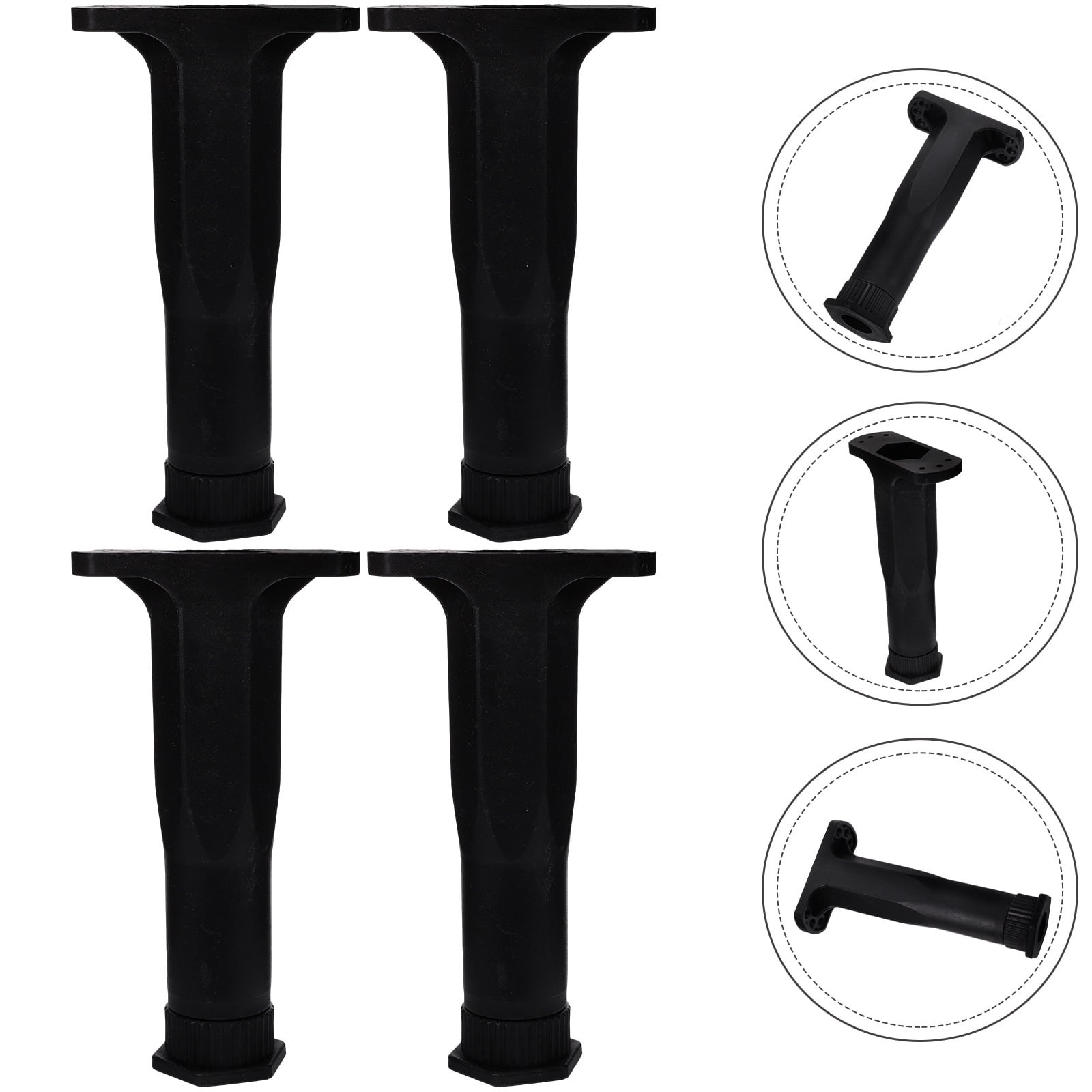 KALLORY Bed Support Legs Heavy Duty Black Plastic 4Pcs - Walmart.com
