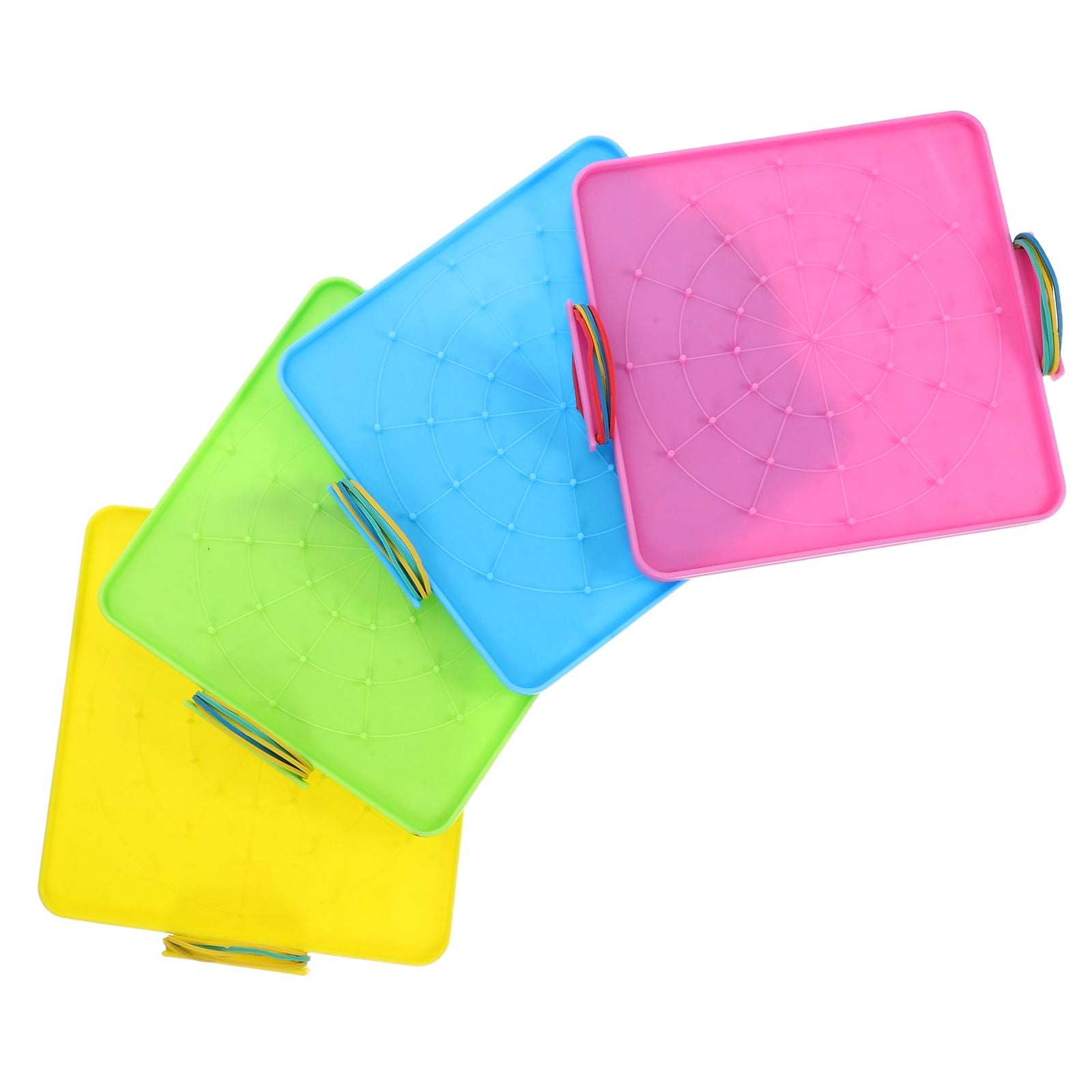 Masteelf 4 Pcs Double-Sided Geoboard Set Plastic Geometry Geoboards ...