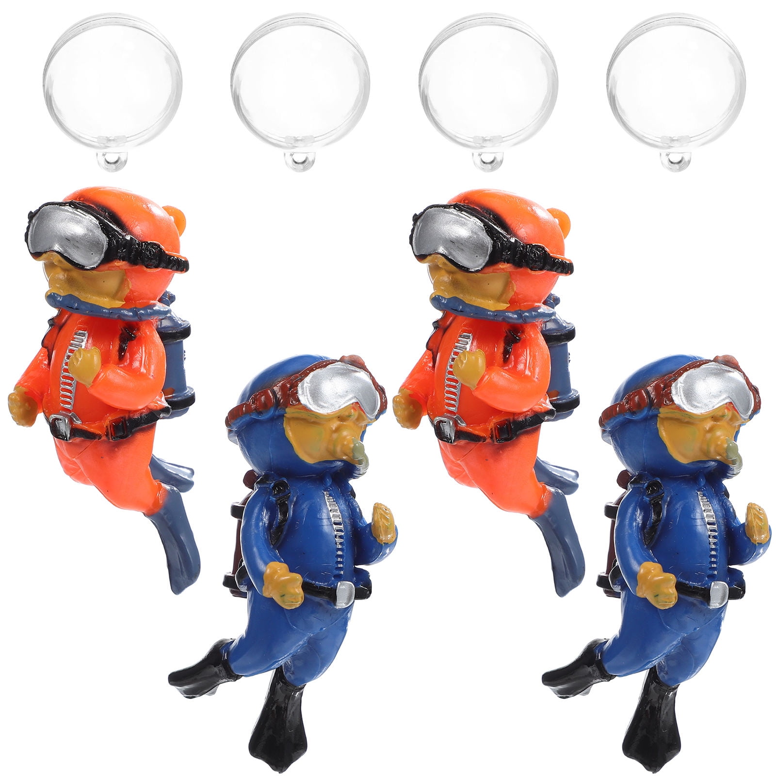 Masteelf 4 Pcs Floating Diver Decor Fish Tank Decorations Small Action ...