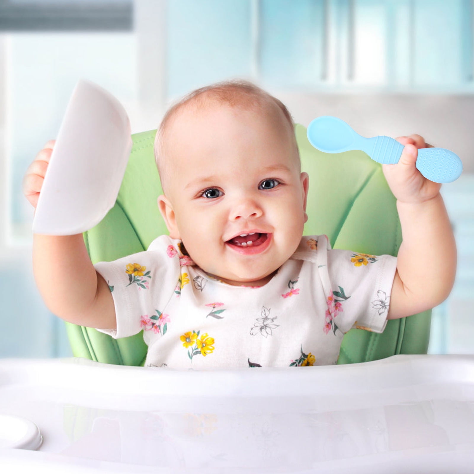 Masteelf 4 Pcs Food Cutlery Feeding Spoon for Babies Ergonomic Design ...