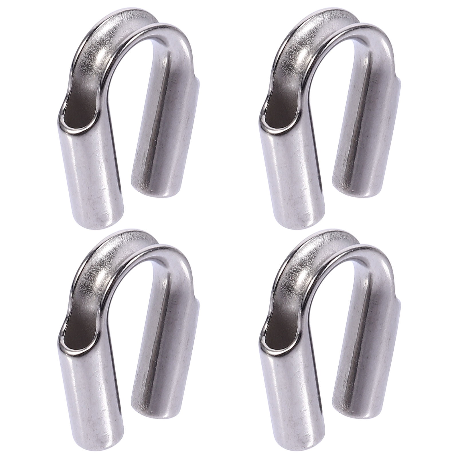 Masteelf 4 Pcs Gator Cord Wire Rope Sleeves Cable Collar 5X4CM Silver ...