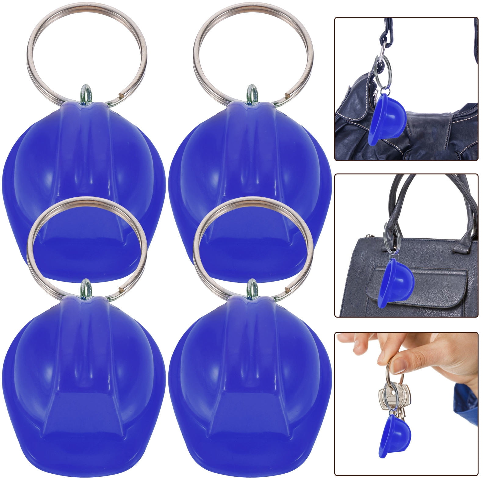 KALLORY Construction Key Ring Pendant Helmet Shaped Zinc Alloy 4Pcs ...