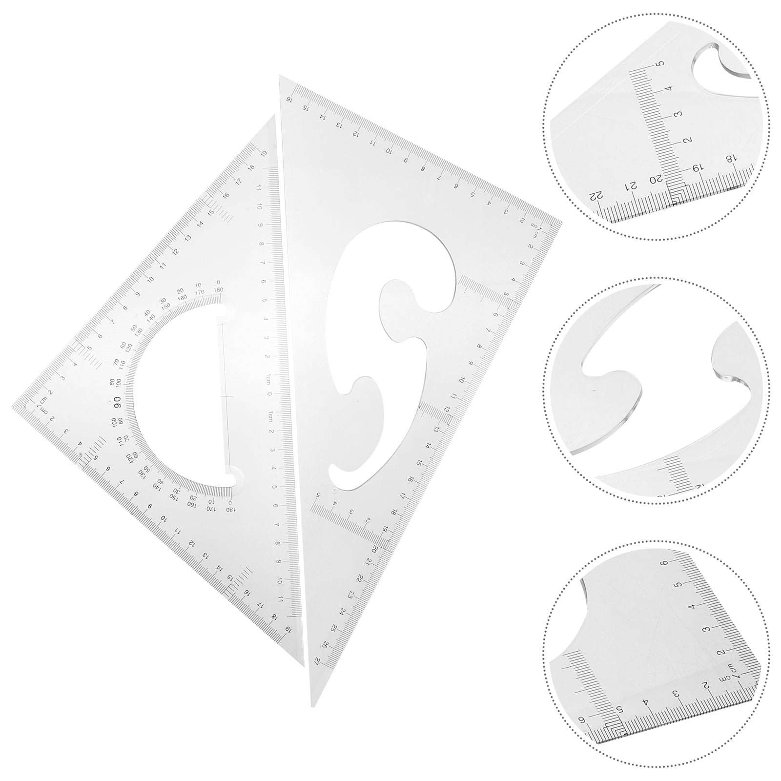 Masteelf 4 Pcs Measuring Fitings Geometry Measurement Rulers Machinist ...