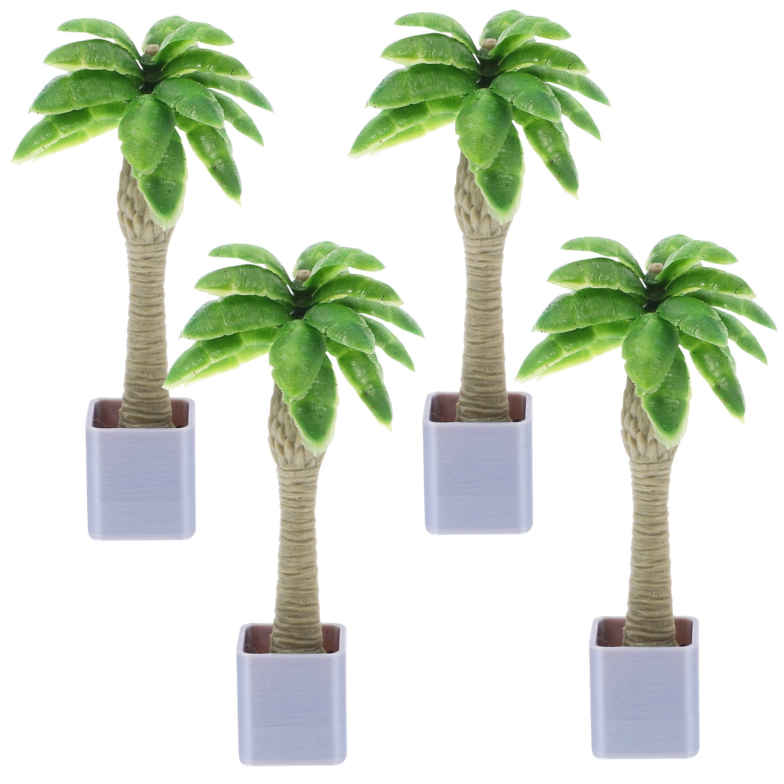 Masteelf 4 Pcs Mini Trees for Crafts Faux Palm Bonsai Plant Office ...