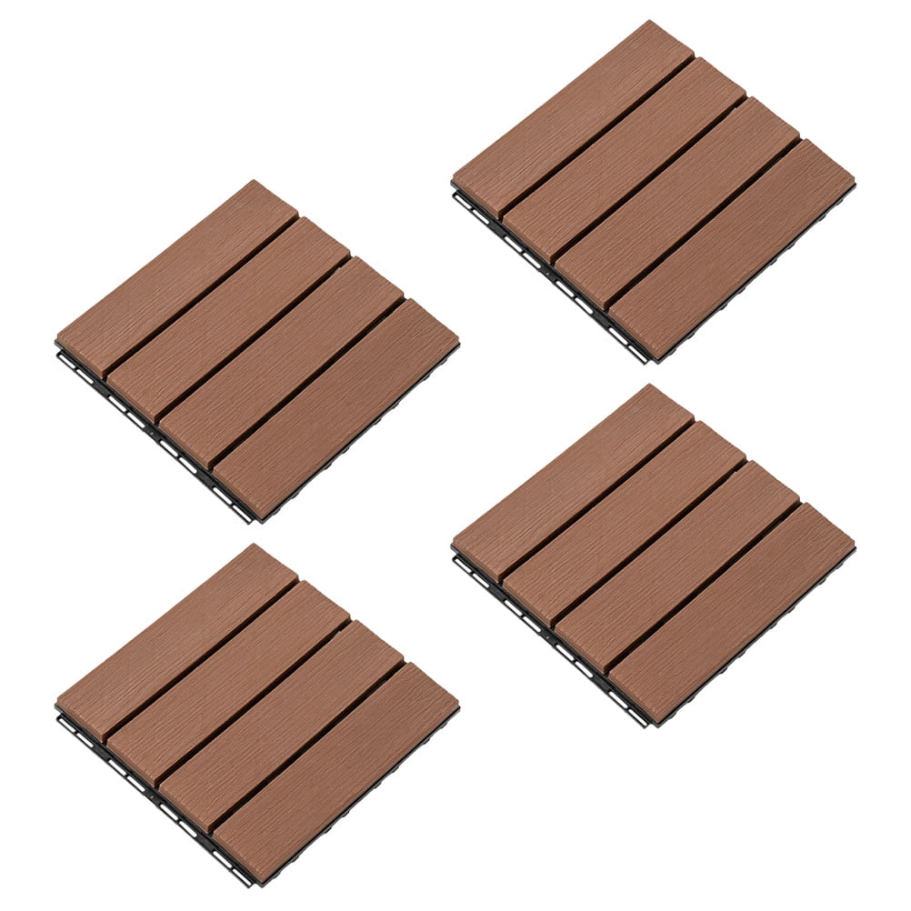 Masteelf 4 Pcs Patio Outdoor Assembled Floor Interlocking Decking Tile ...