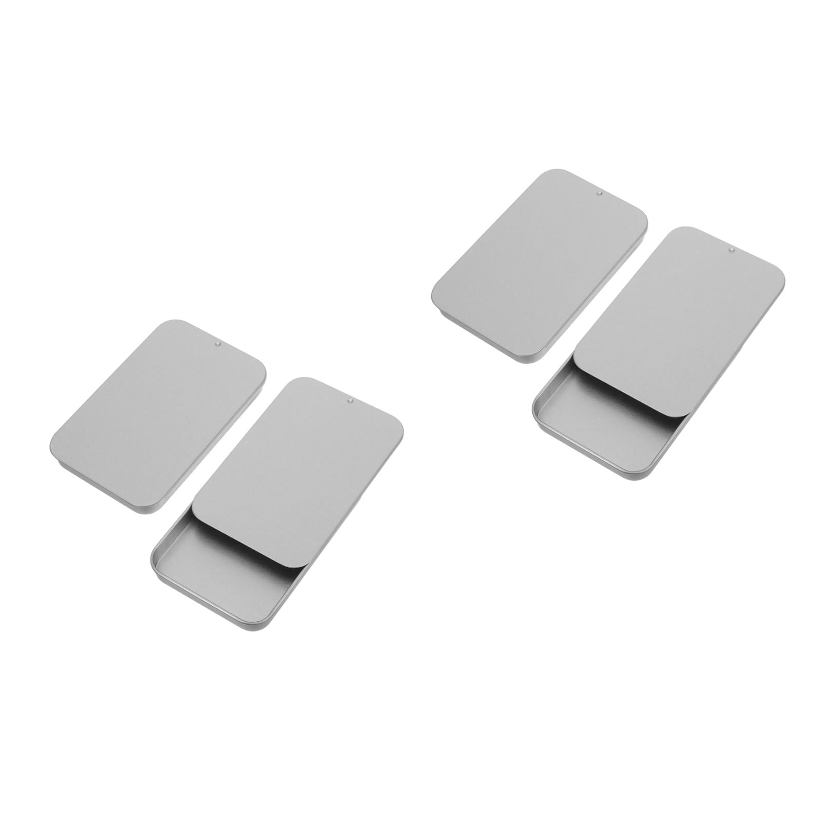 Masteelf 4 Pcs Portable Mini Tin Boxes Tinplate Push Pull Storage Cans ...