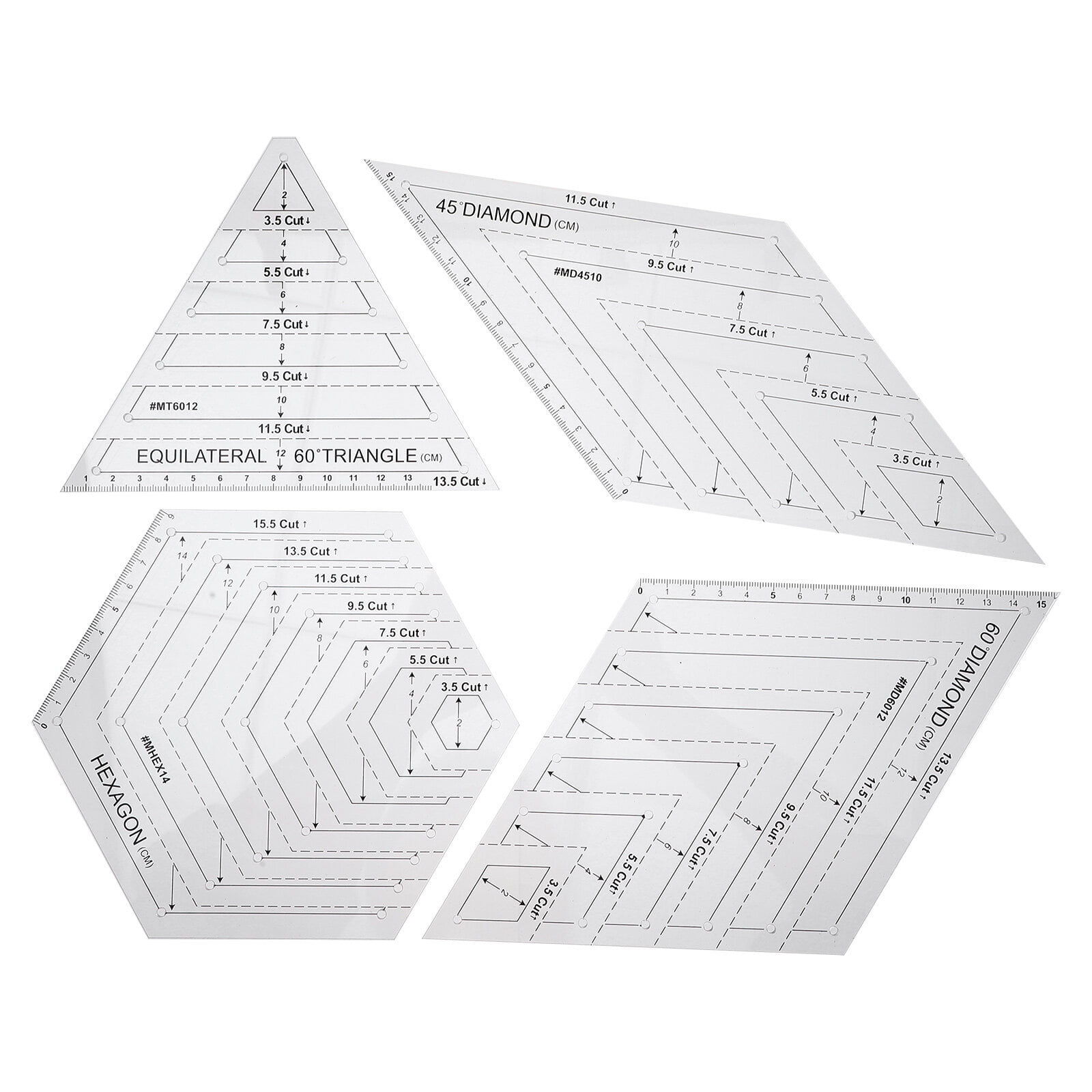 Masteelf 4 Pcs Sewing Tape Measure Paper Templates for Quilting ...