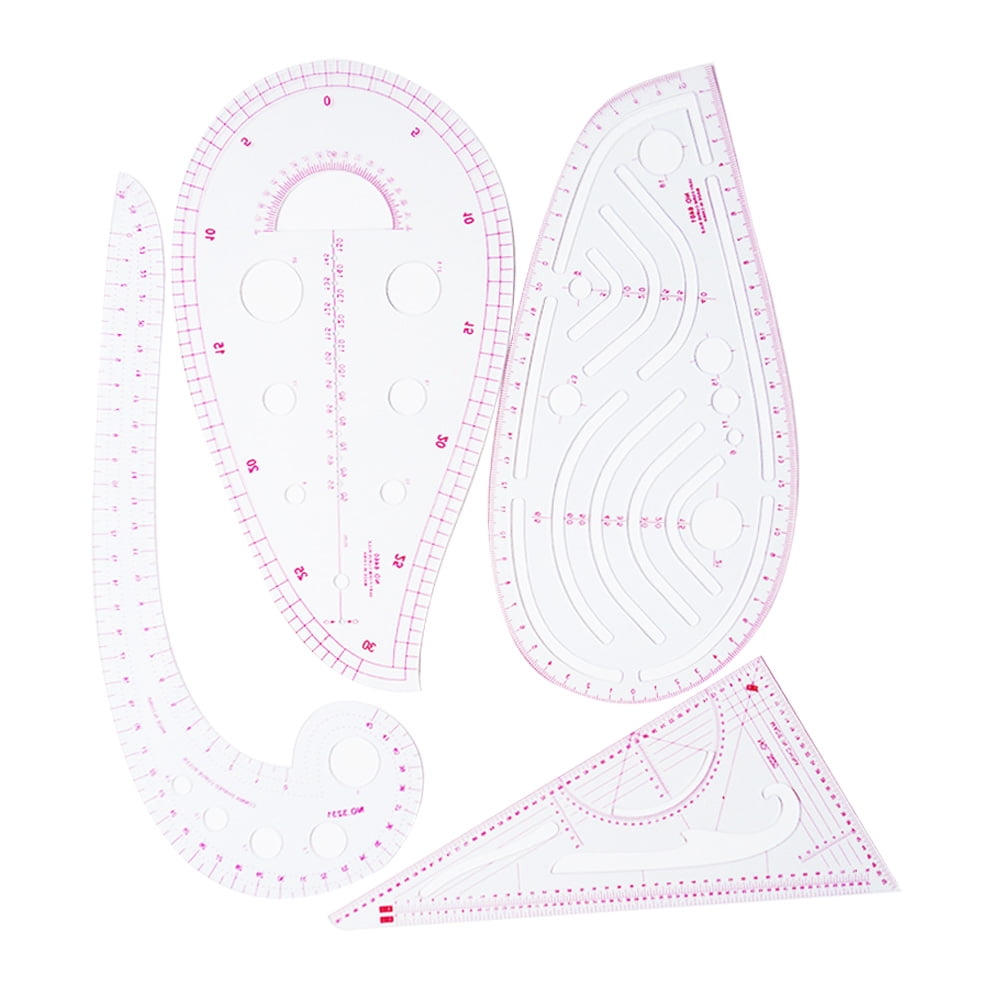 Masteelf 4 Pcs Sewing The Curve Square Ruler for Metric Set Convenient ...