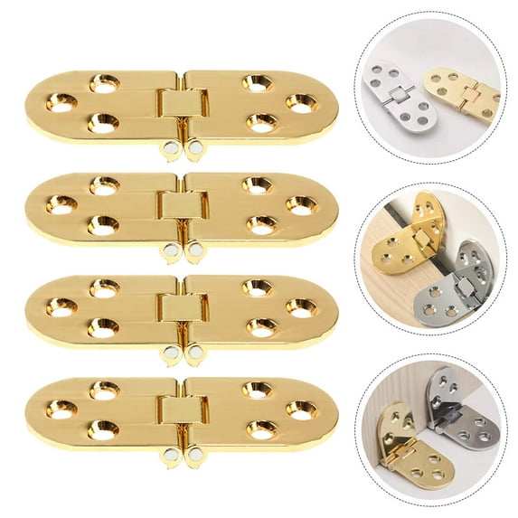 KALLORY Durable Zinc Alloy Hinges Golden 180 Degree Foldable for Long ...