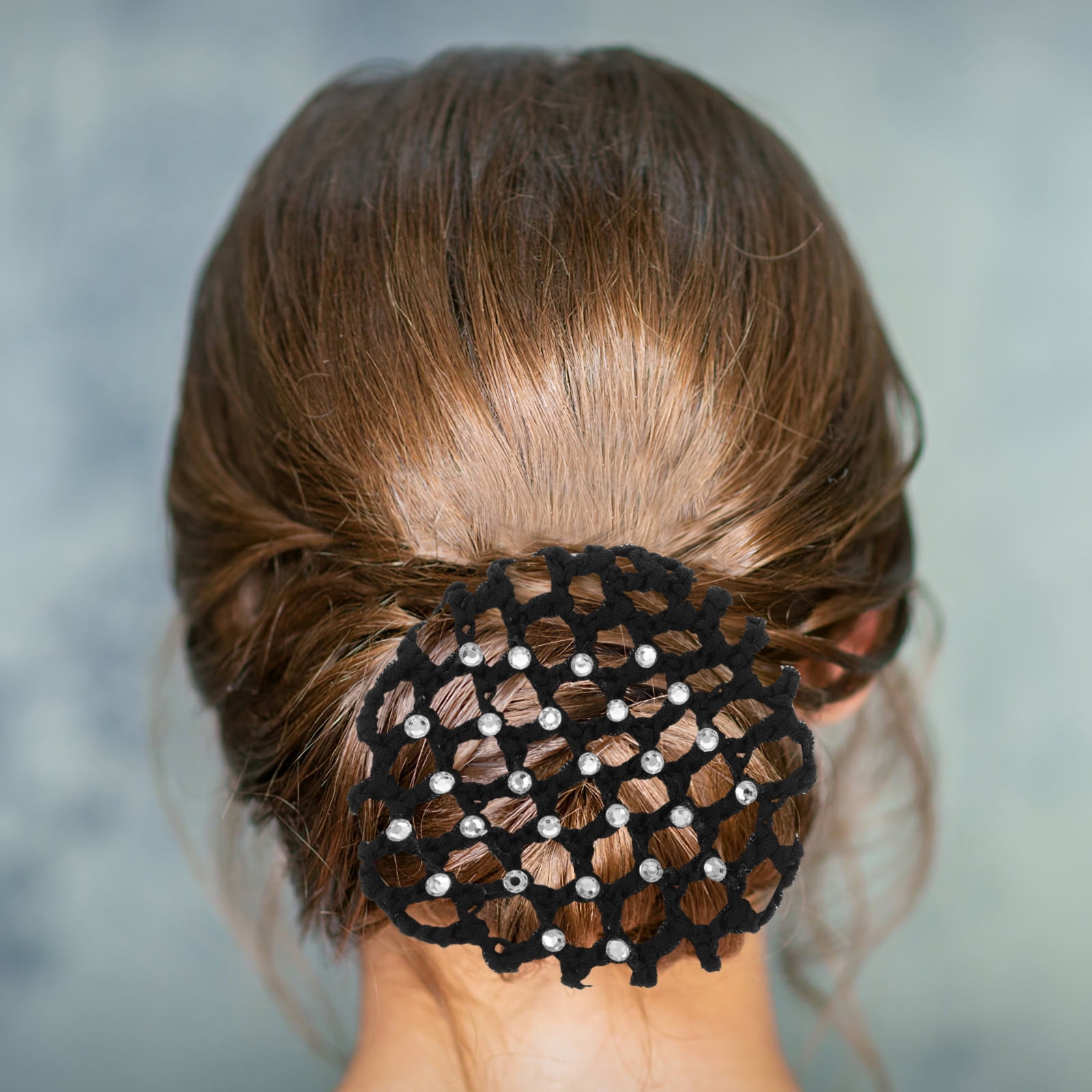 Masteelf 4 Pcs Stylish Hair Bun Nets Acrylic Rhinestone Hair Snood ...