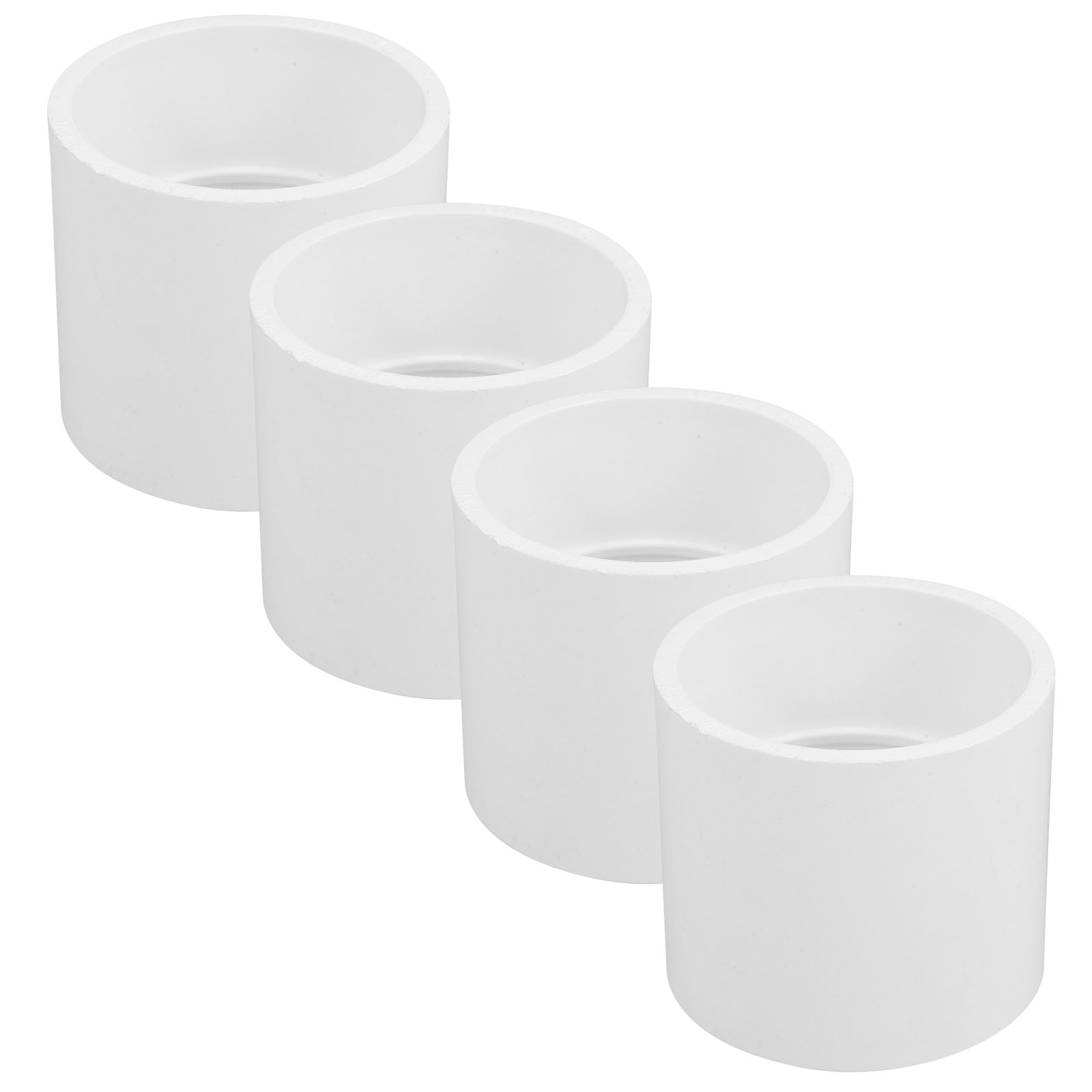 Masteelf 4 Pcs White Sch40 Pvc Pipe Connectors Slip Socket Adapters ...