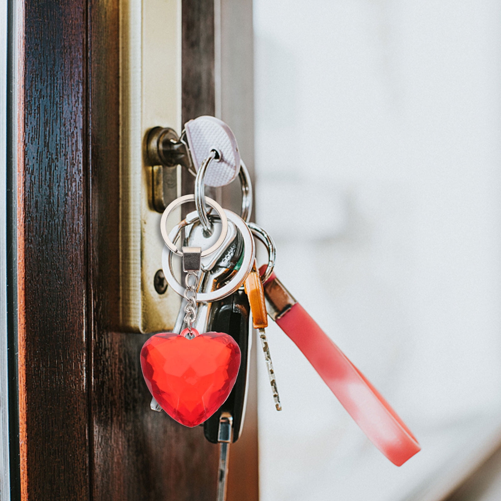 OFFIGAM Set of 4 Heart-Shaped Acrylic Key Holders, Decorative Photo ...