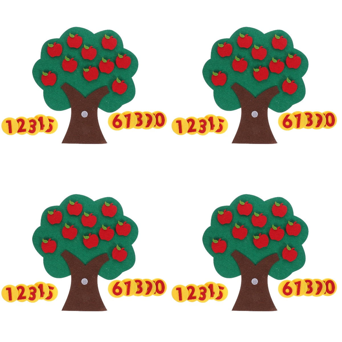 Masteelf 4 Sets Apples Tree Toy Math Teaching Aid Apple Number Matching ...