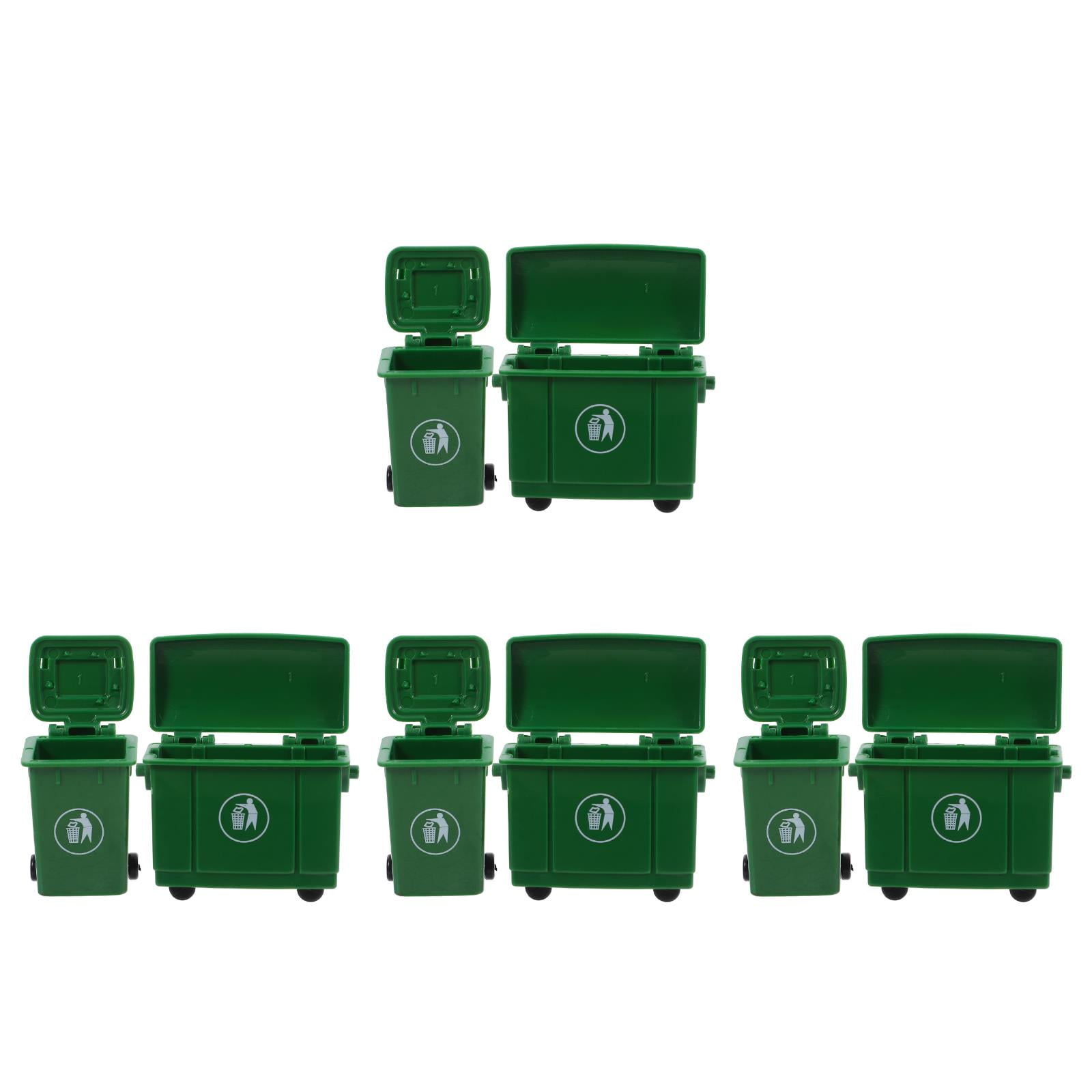 Masteelf 4 Sets of Doll House Miniature Trash Can Mini Trash Can Litter ...