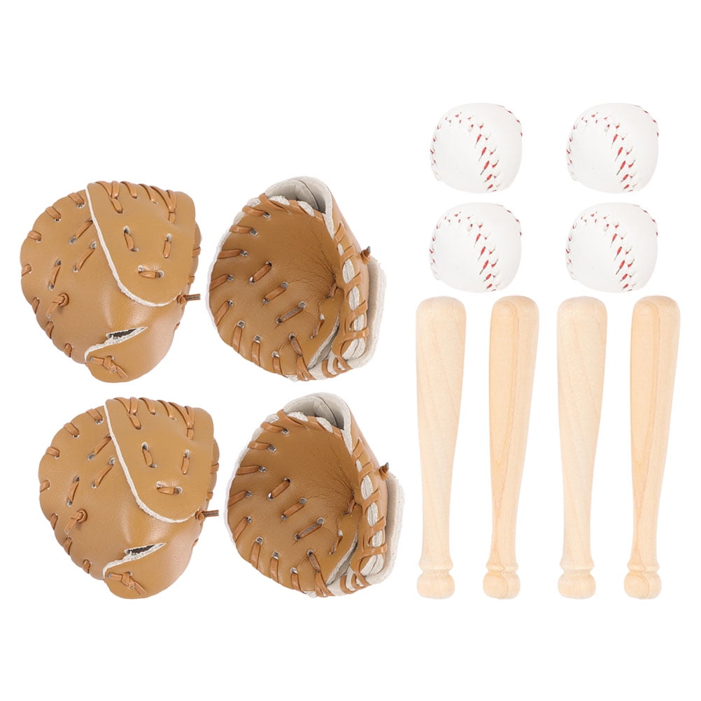 Masteelf 4 Sets Dollhouse Baseball Sets For Kids Miniature Sports Balls ...